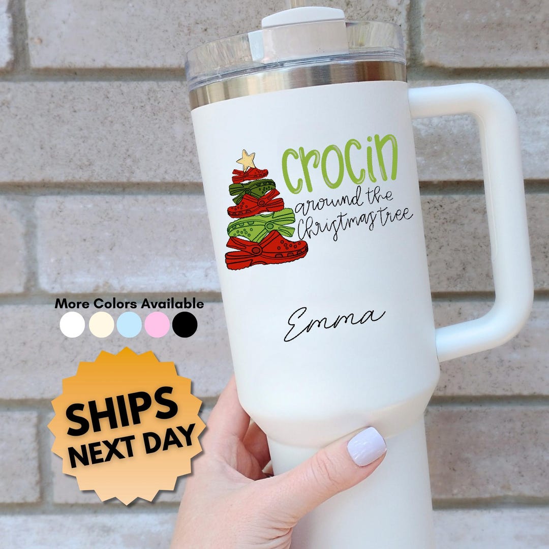 Croc Christmas Tree Cup, Christmas Crocs Tumbler, Personalized ...