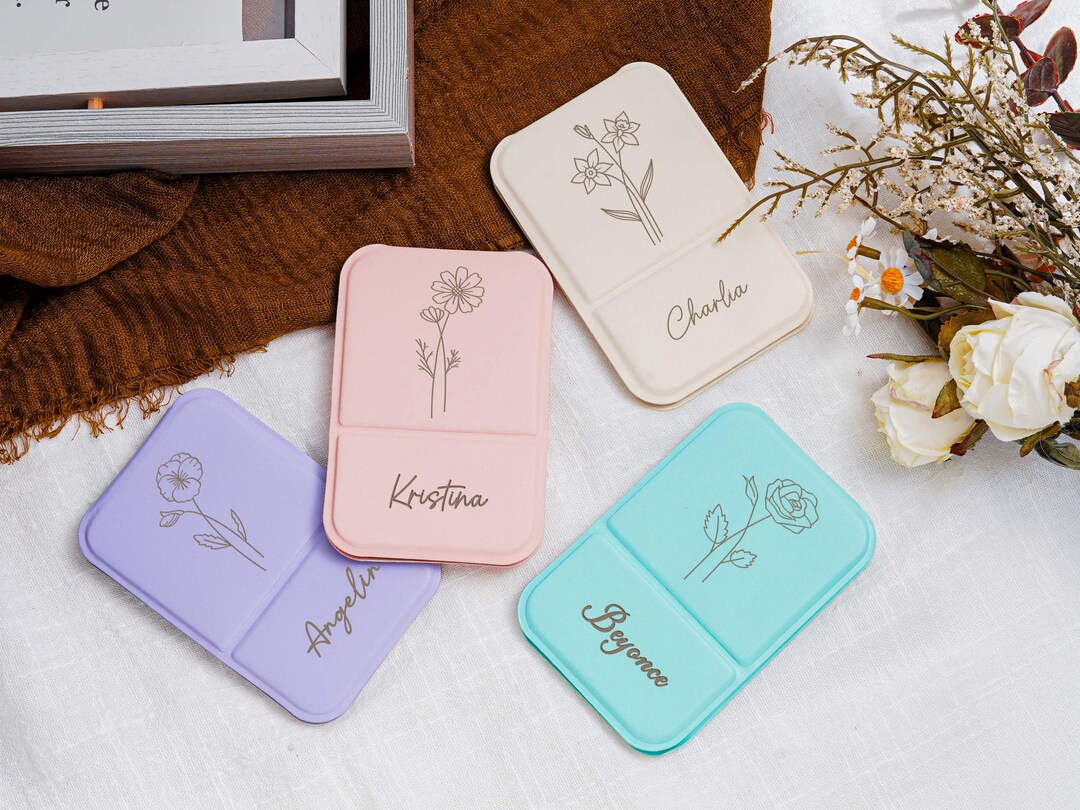 Square Makeup Mirror Gift, Customized Small Mirror With Name, Folding ...