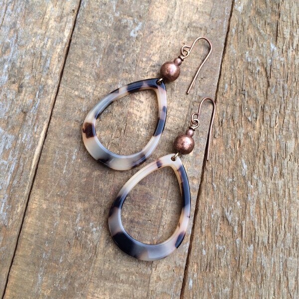 Tortoise Shell Earrings - Etsy