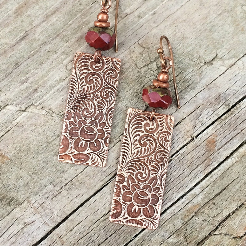 Copper Earrings - Etsy