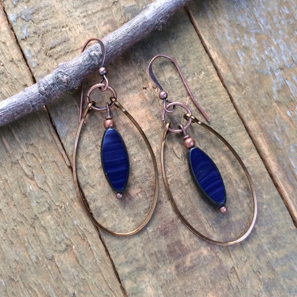 Navy Blue Earrings - Etsy