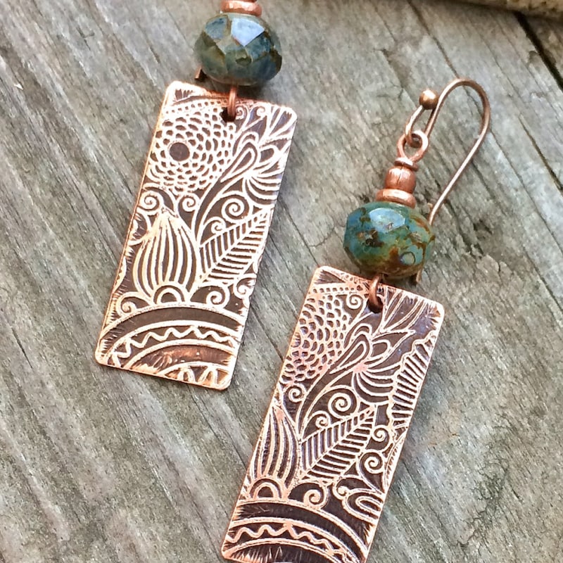 Copper Earrings - Etsy