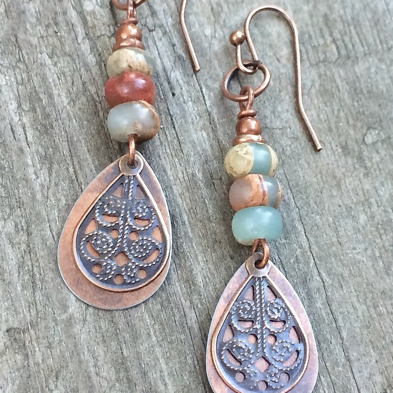 Natural Stone Earrings - Etsy
