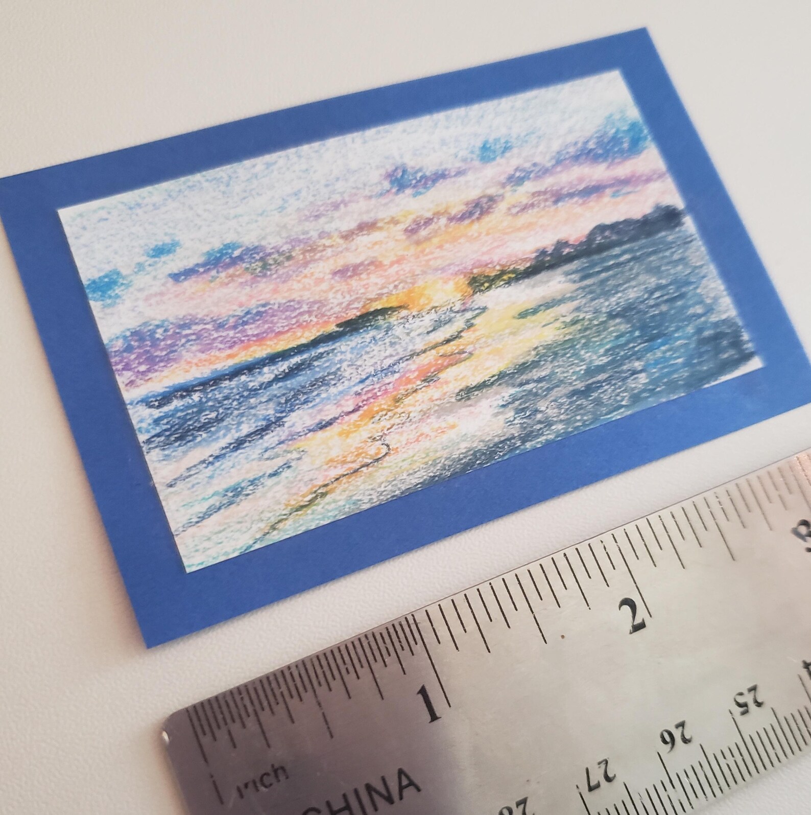 Mini Coastal Landscapes, Original Thumbnail Drawings, Colored Pencil ...