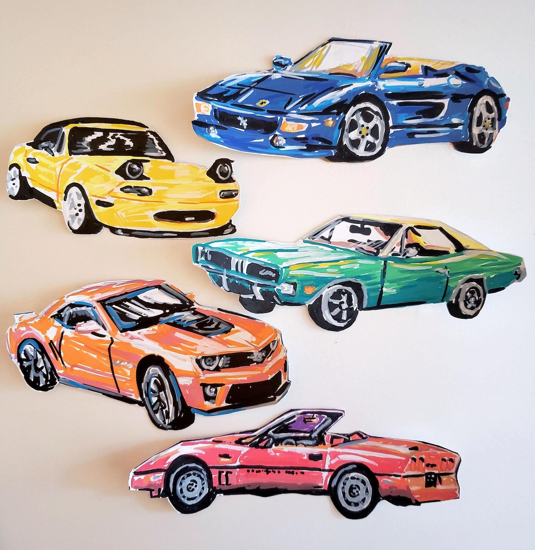 Hand-drawn Car Stickers, Acrylic Marker Stickers - Etsy