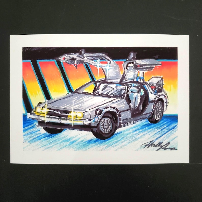 Delorean Time Machine, Back to the Future, 5x7 Art Print - Etsy