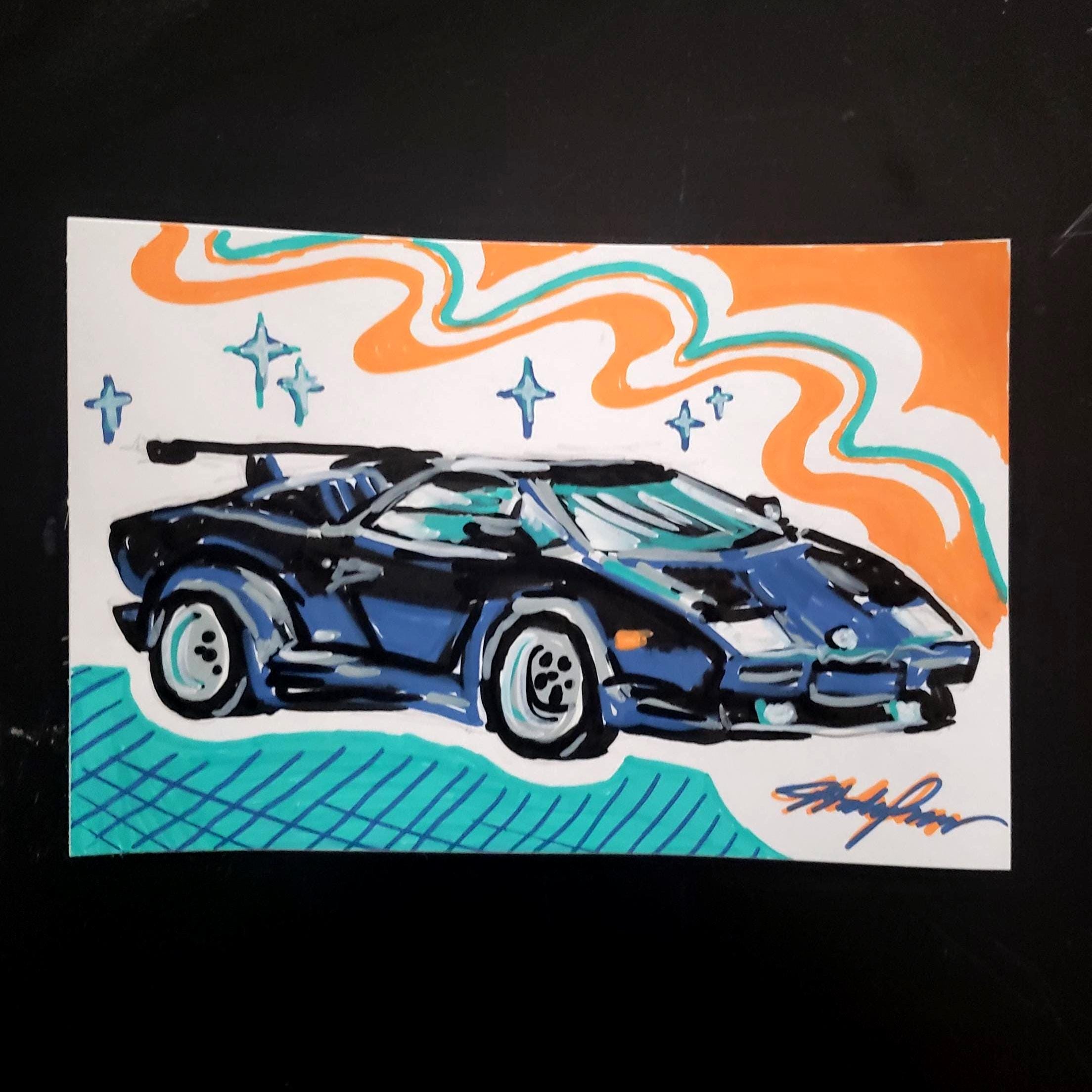 Custom Car Drawing From Photo, Mixed Media Drawing, Original Artwork ...
