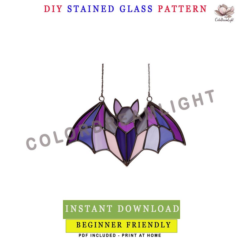Bat Stained Glass Pattern - Etsy