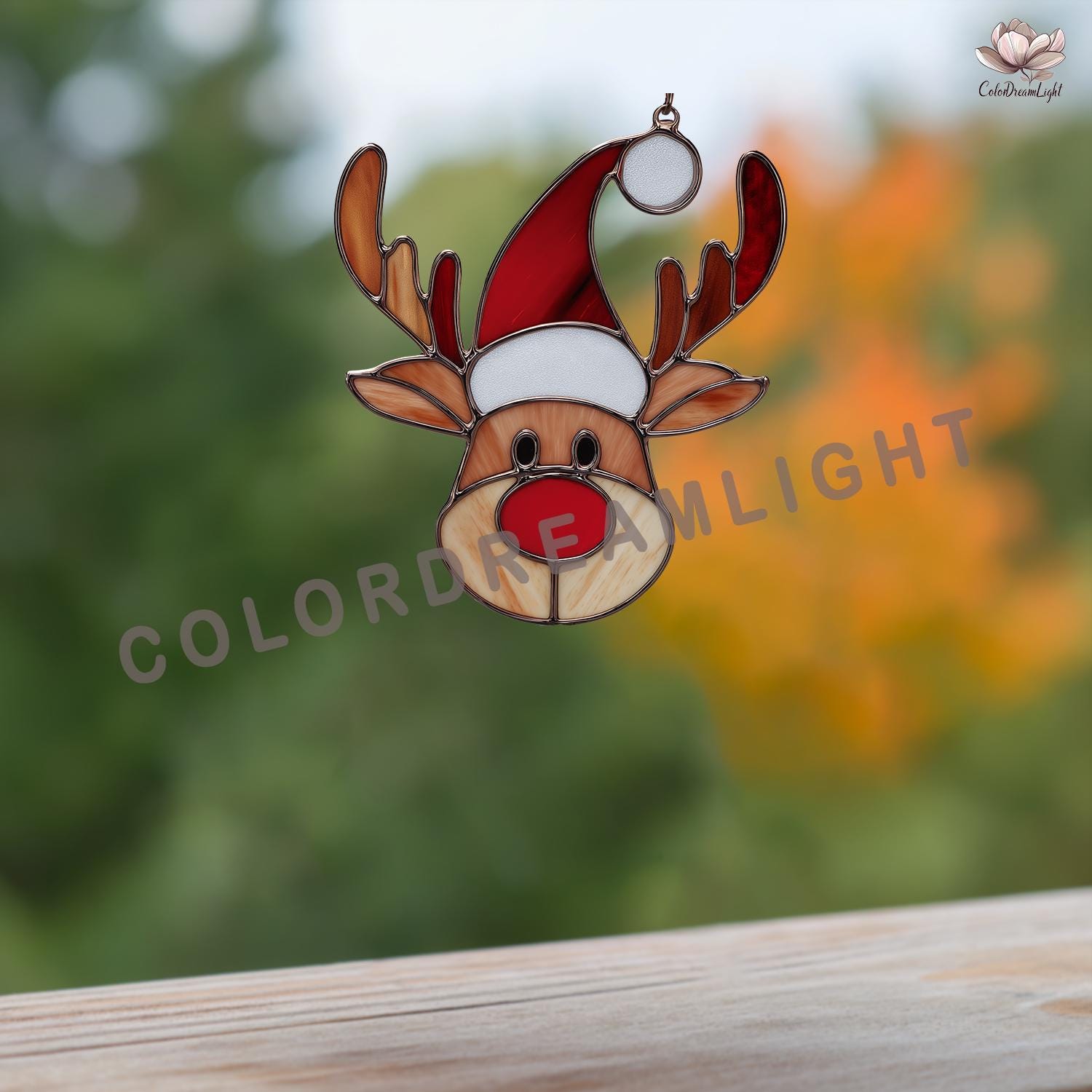 Reindeer Stained Glass Pattern, Christmas Suncatcher DIY, Cute Holiday ...