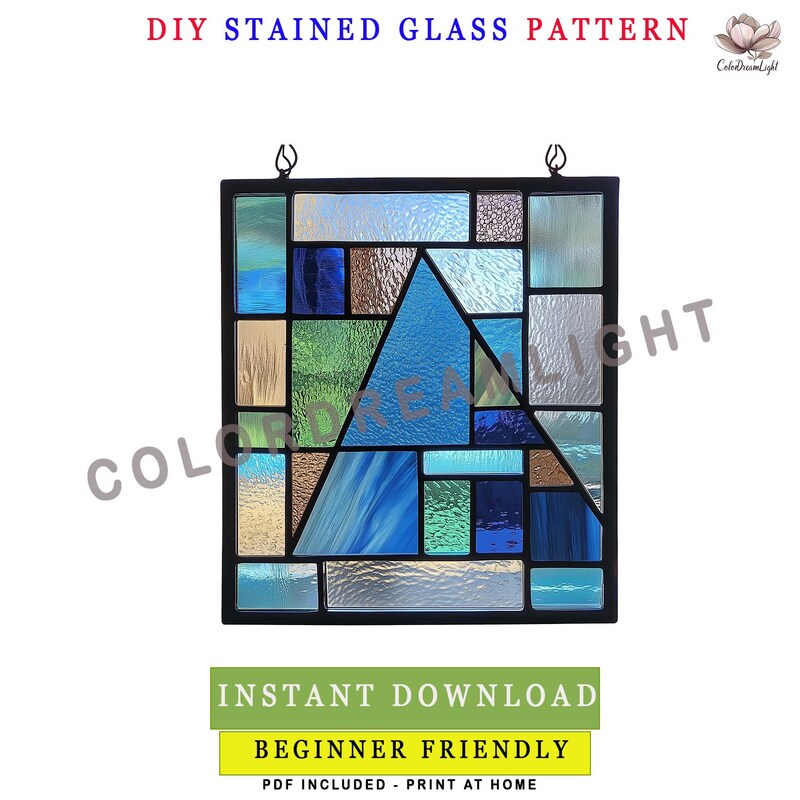 Stained Glass Panel Geometric - Etsy