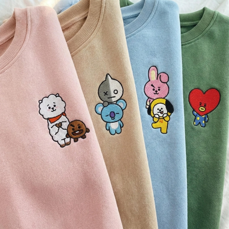 Icons Embroidered Sweatshirt, Meme Icon Bangtan Crewneck, ARMY Fan ...