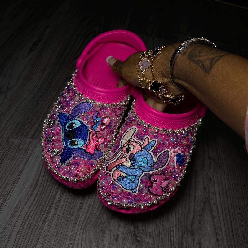 Custom Stitch Bling Crocs - Etsy