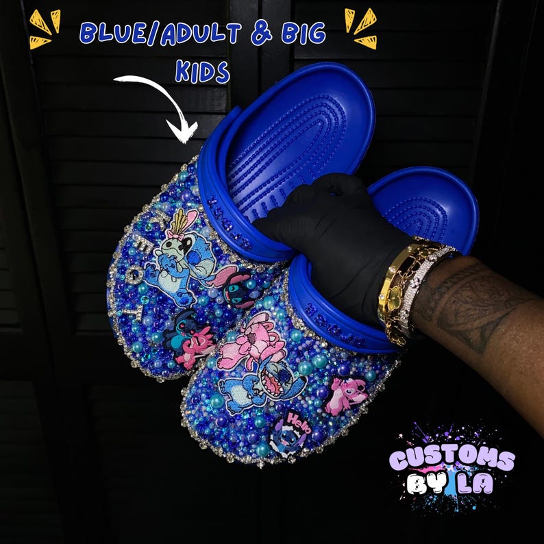 Custom Stitch & Angel Embellished Crocs - Etsy