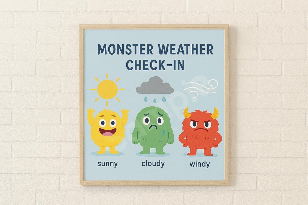 Monster Weather Feelings Chart | Kids Emotion Check-in | Printable ...