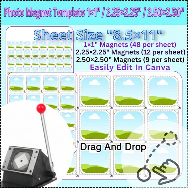 1x1 2x2 Photo Template - Etsy
