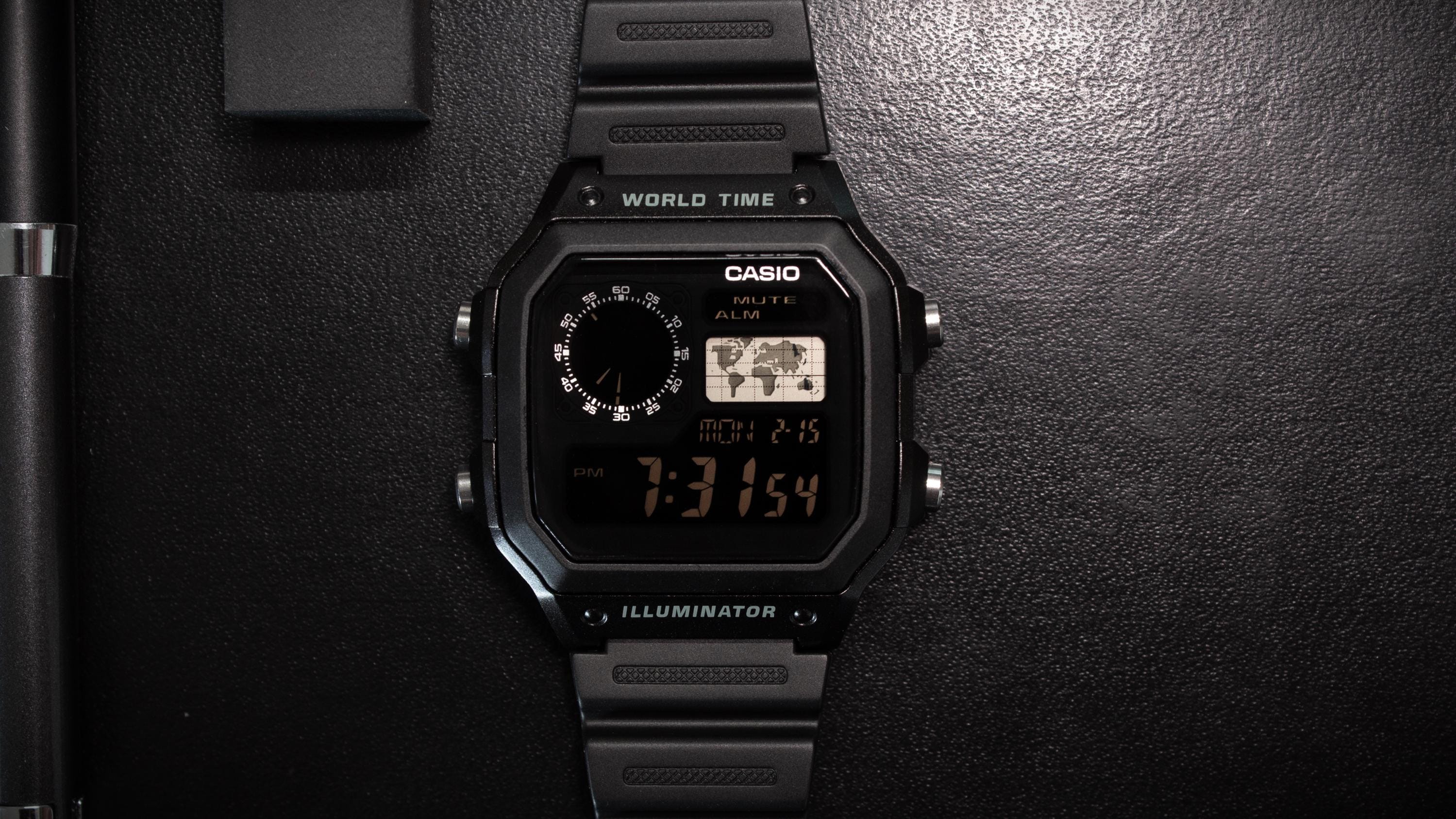 Mission Mods - Custom Casio AE1200 Hydro Blackout Digital Watch ...