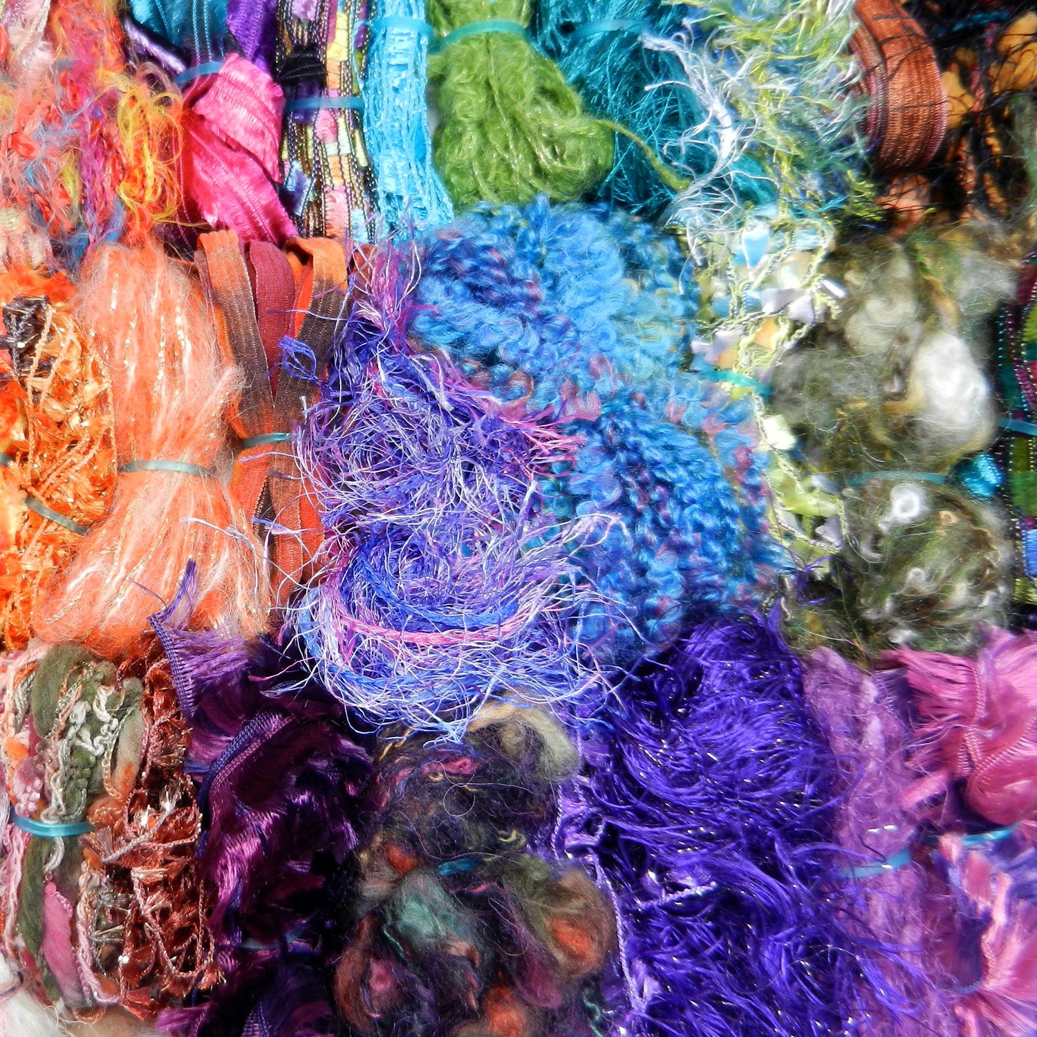 Art Yarn Bundle 50 fibers/100 yds. Grab Bag Mixed Media | Etsy