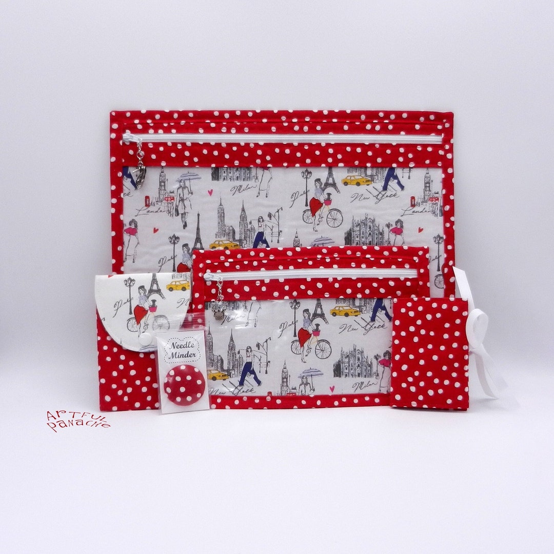 5-piece Set - 13"x11" Vinyl Window Project Bag, 9"x6" Vinyl Window ...