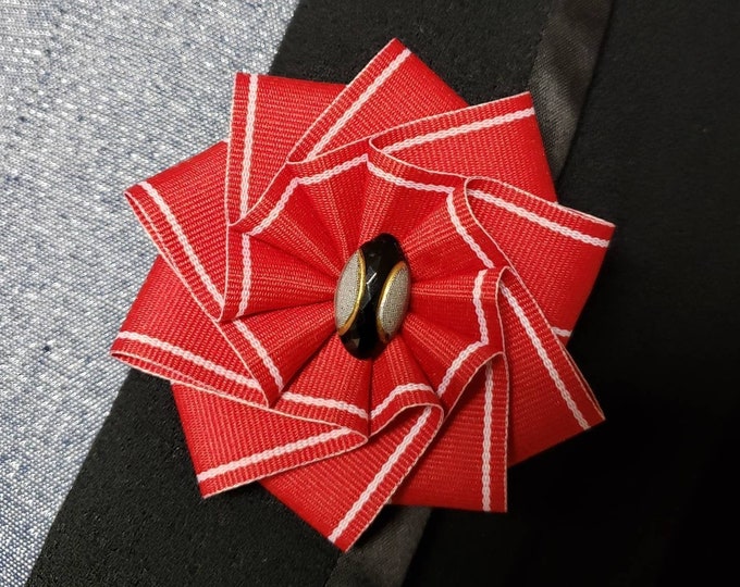 Cockade / Cocarde Hat / Lapel Pin Antique Button Red & White Vtg ...
