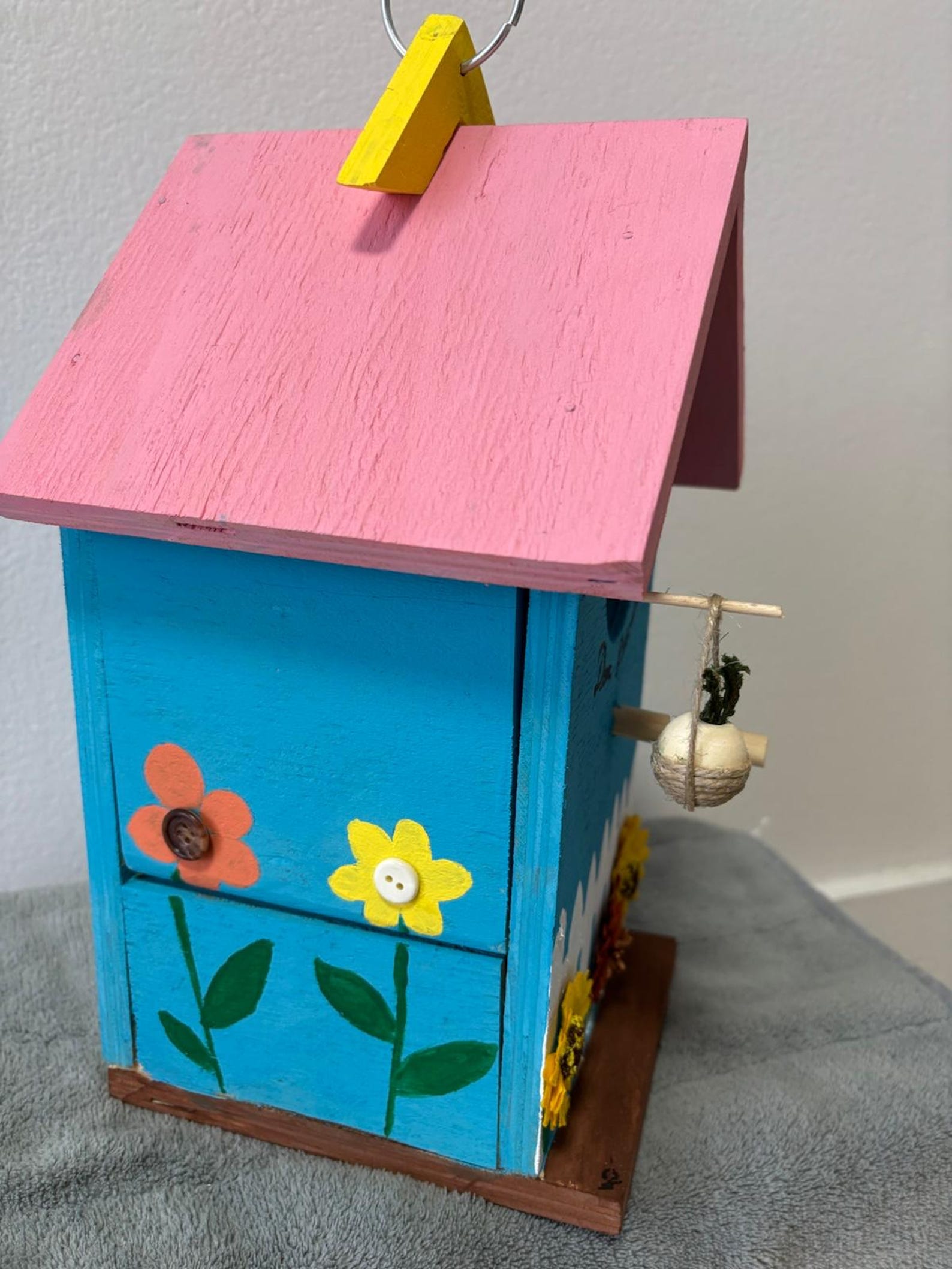 Handmade Blue Birdhouse Welcome Sign - Cute Garden Decor for Birds - Etsy