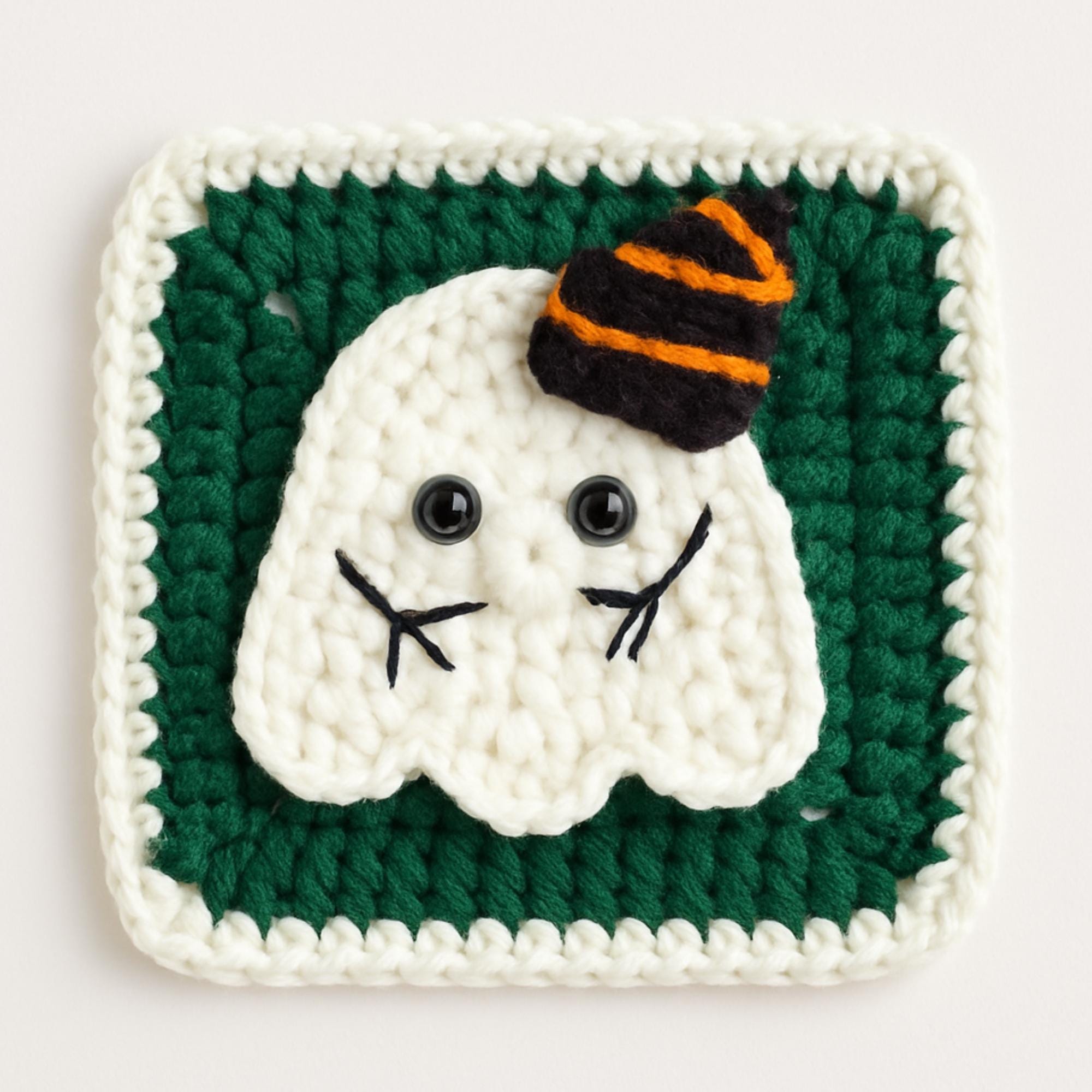 Crochet Ghost Granny Square Pattern, Easy Crochet Halloween Pattern ...