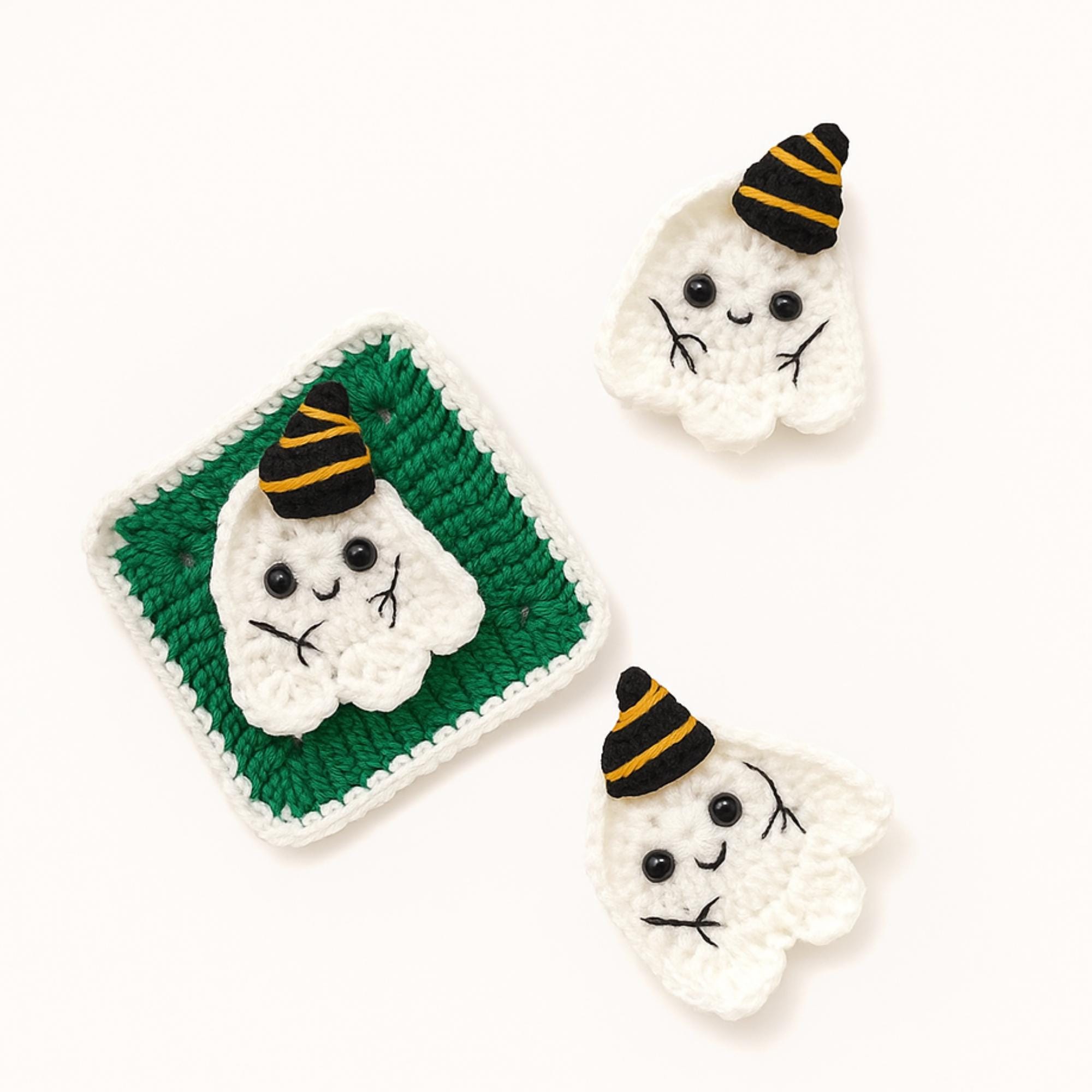 Crochet Ghost Granny Square Pattern, Easy Crochet Halloween Pattern ...