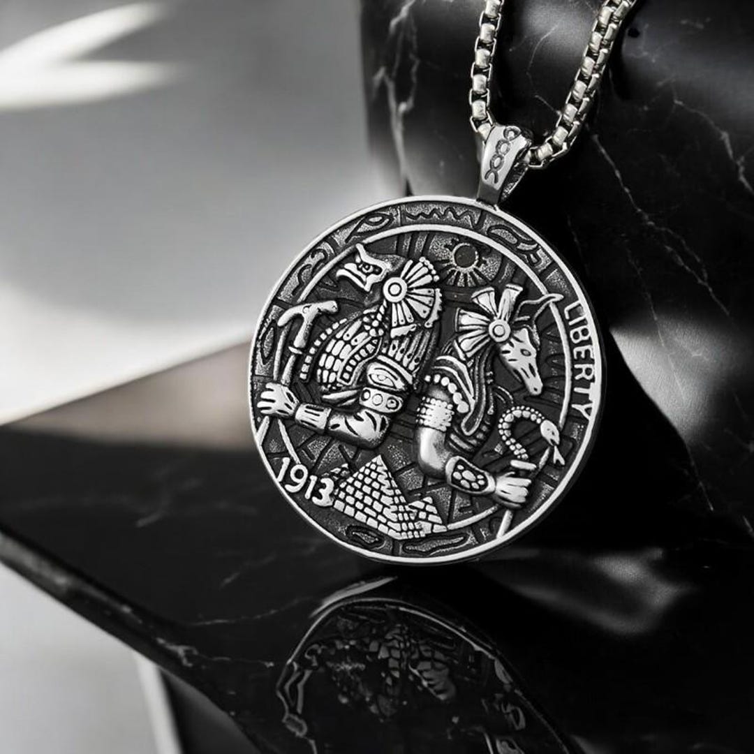 Ancient Egyptian Horus & Anubis Pendant Necklace – Gothic Stainless ...