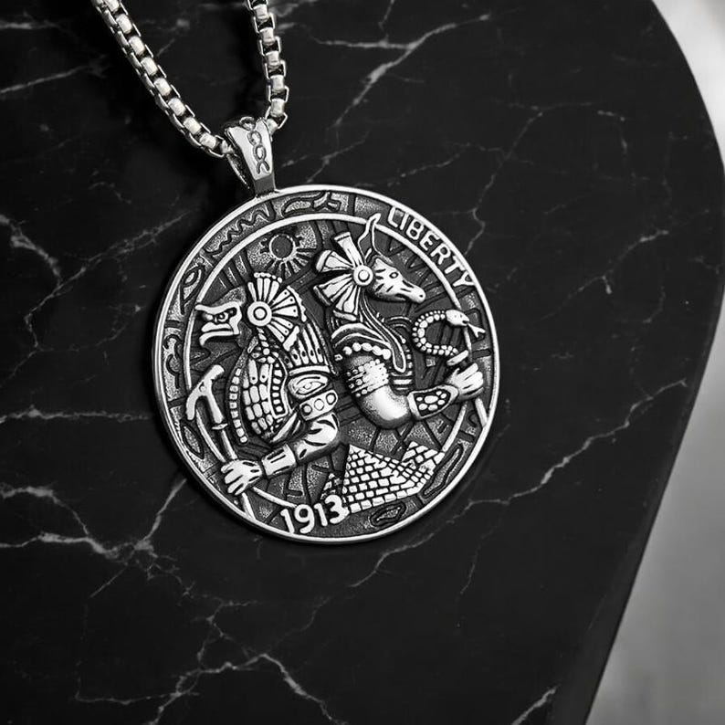 Ancient Egyptian Horus & Anubis Pendant Necklace – Gothic Stainless ...