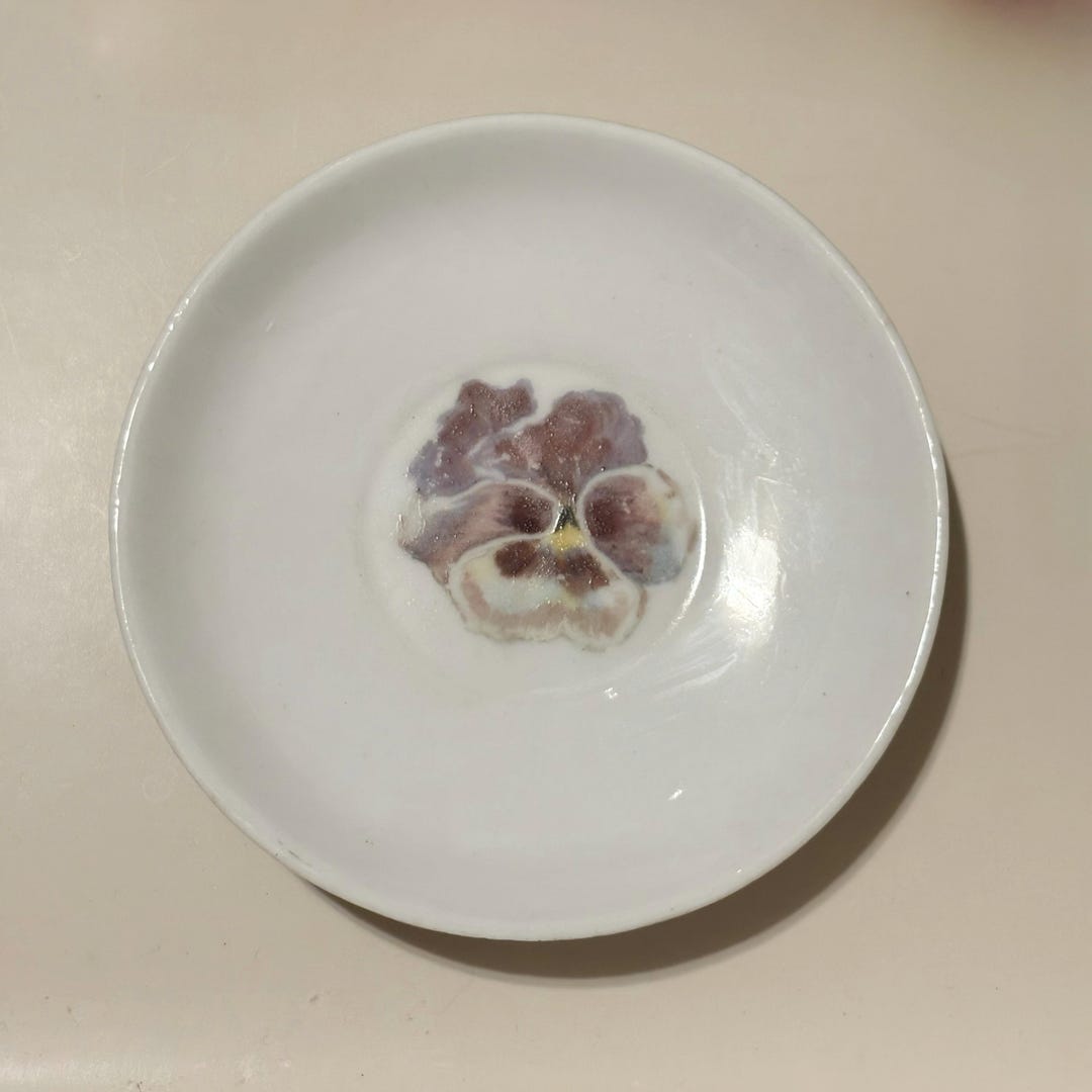 Small Vintage Porcelain Pansy Plate Magnet - Etsy