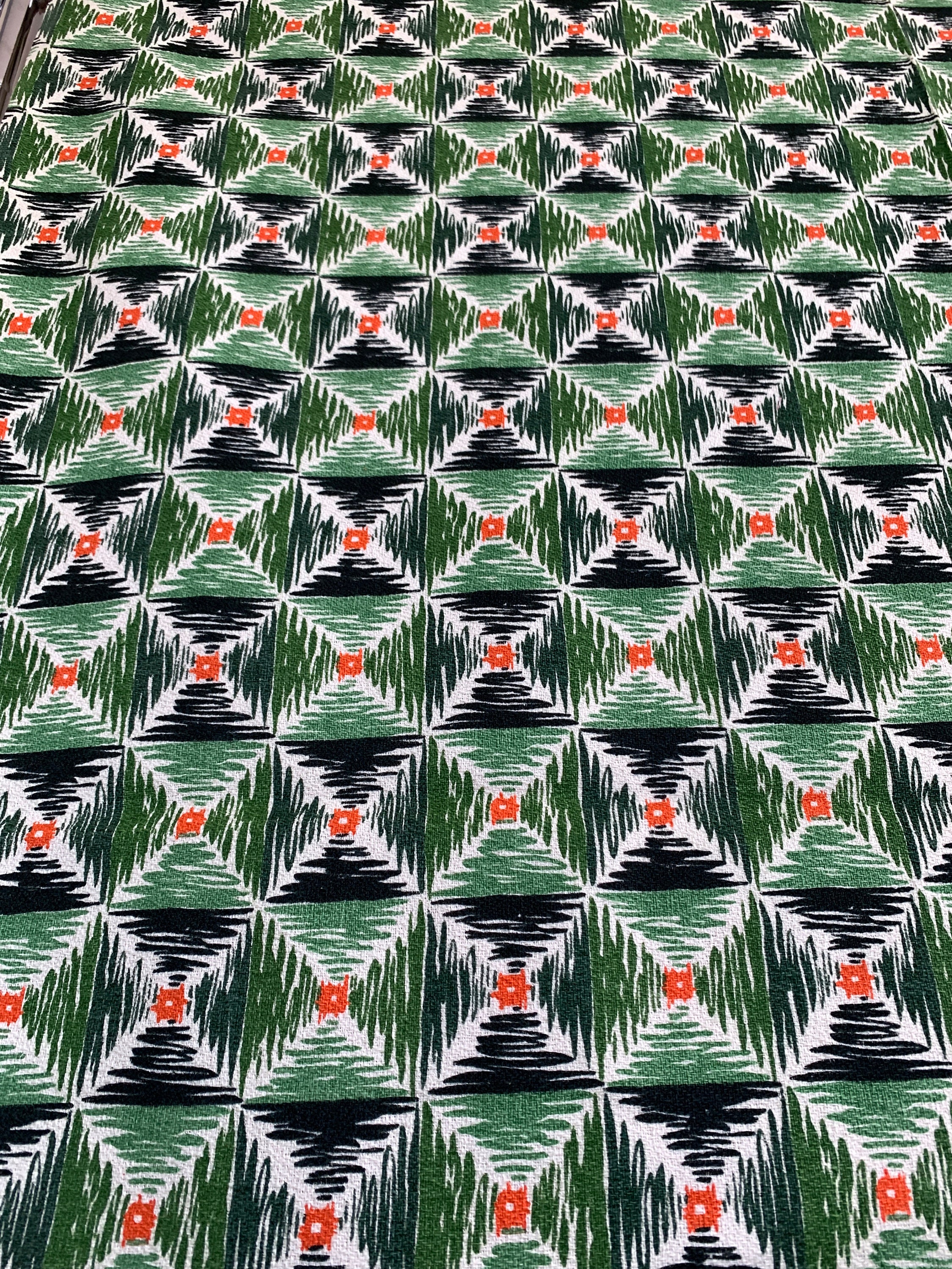 Orange Pop Barkcloth, 2 Yards of MCM Novelty Fabric for Mid Century ...