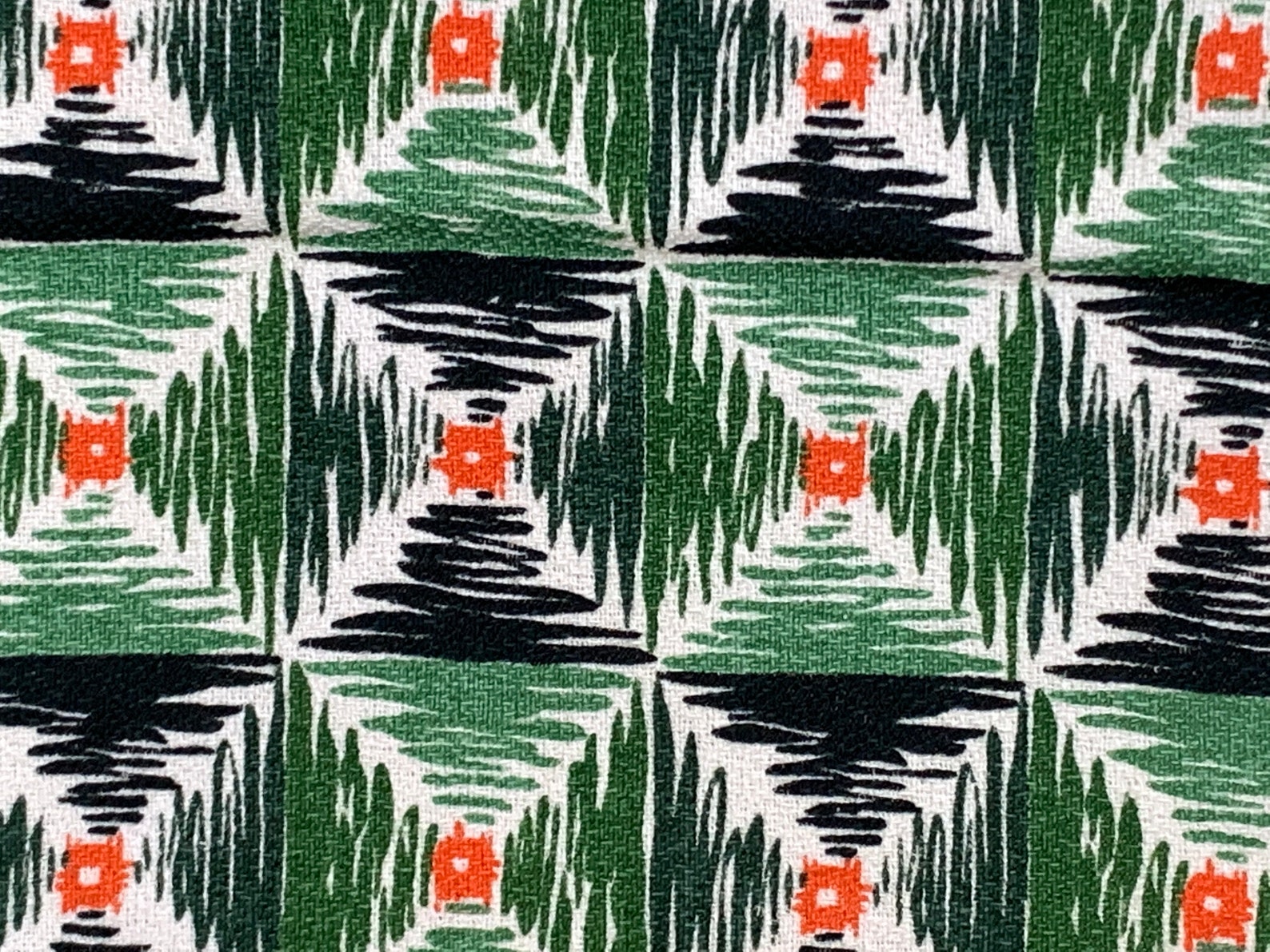 Orange Pop Barkcloth, 2 Yards of MCM Novelty Fabric for Mid Century ...