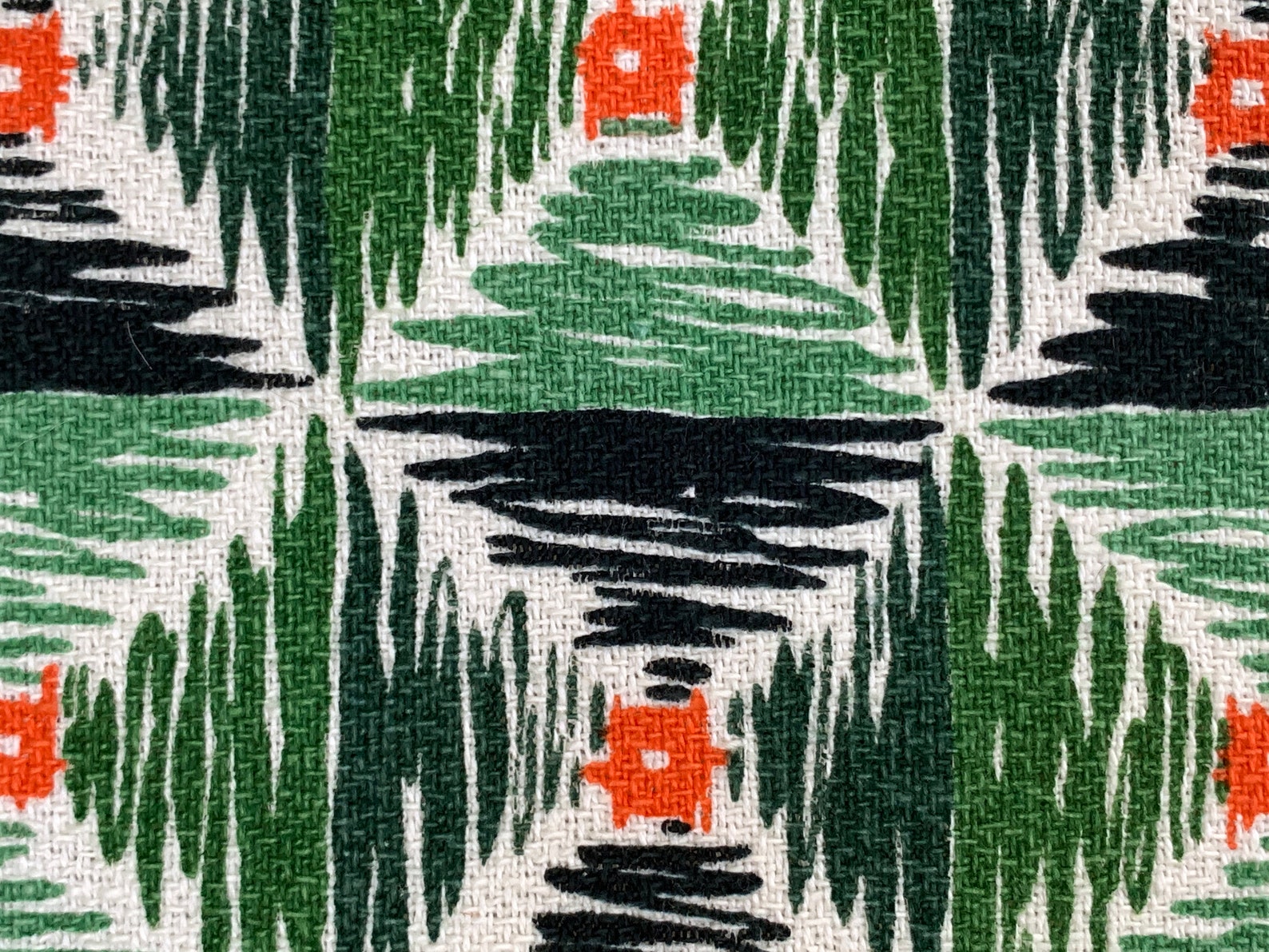 Orange Pop Barkcloth, 2 Yards of MCM Novelty Fabric for Mid Century ...