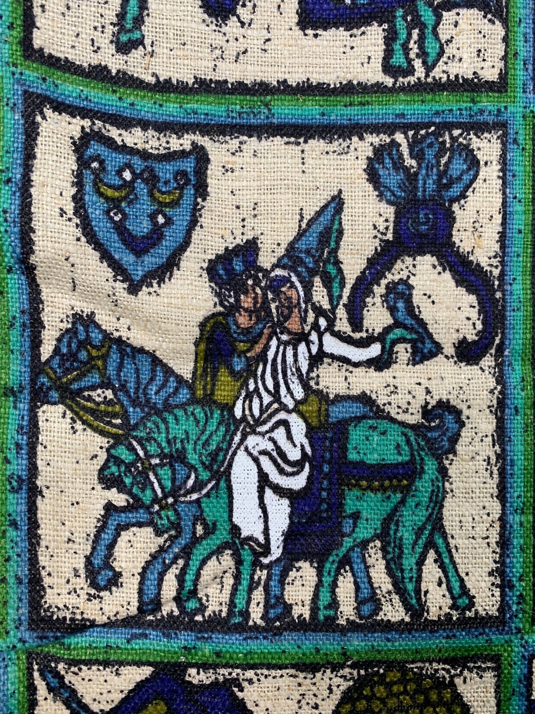 Medieval Knights Barkcloth, 2 Yards of 5th Avenue Vintage Fabric for ...