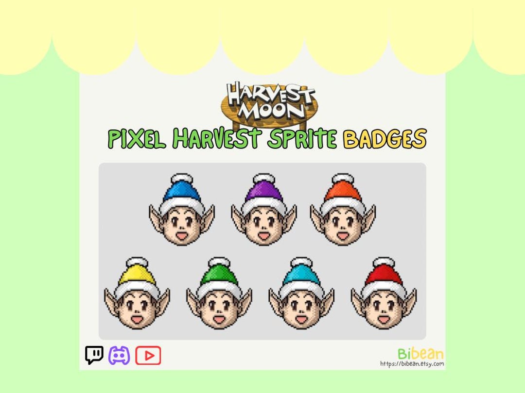 Twitch Youtube Discord Sub Badge - Pixel Harvest Nature Sprite - Etsy