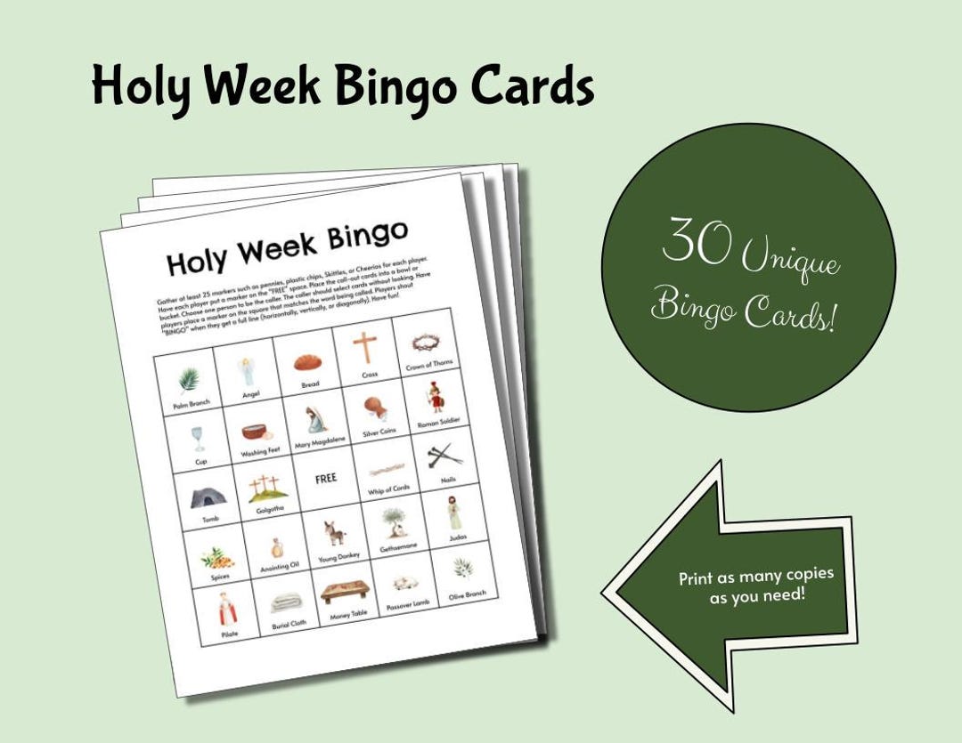 Holy Week Bingo - Etsy