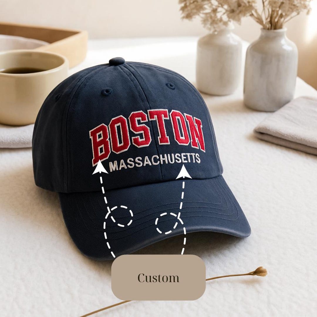 Boston Baseball Cap, Custom City Hat, Embroidered State Cap, Travel ...