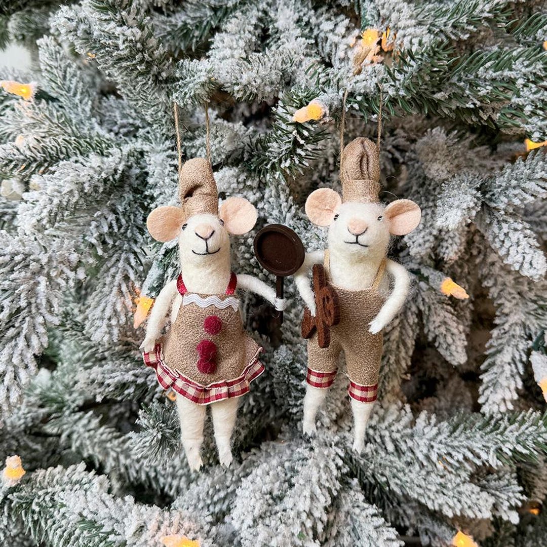 Baker Gingerbread Mouse Ornament Christmas Mouse Felted Wool Mouse ...