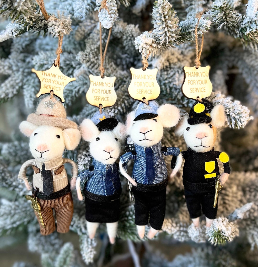 Mice in Blue Police Officer Mice Felted Wool Mouse Gifts Under 20 - Etsy