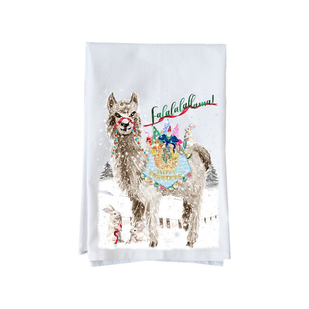 Falalalallama Kitchen Towel | Decorative Flour Sack Towels | Gifts ...