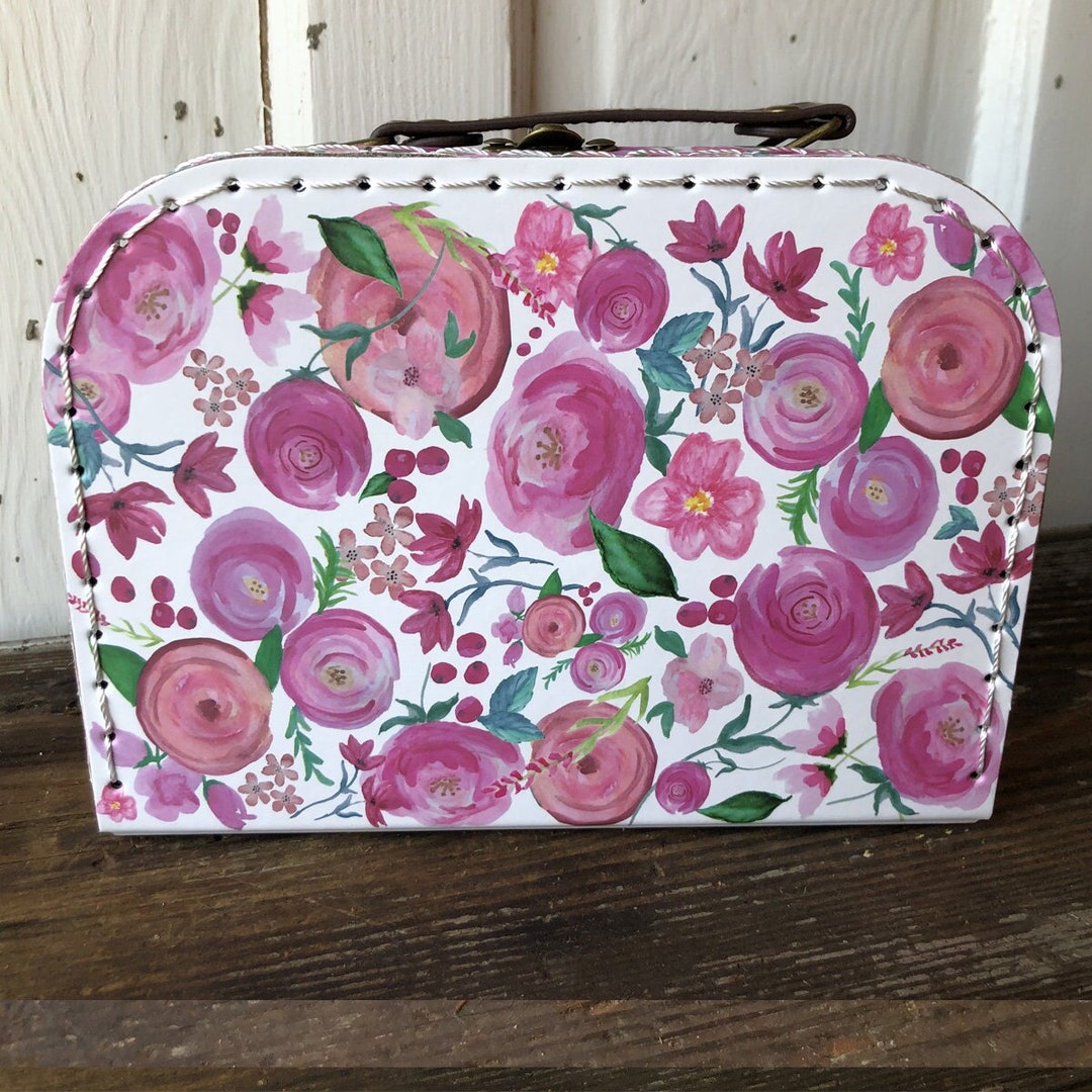 Pink Floral Suitcase |decorative Paper Suitcases | Gifts Under 18 - Etsy