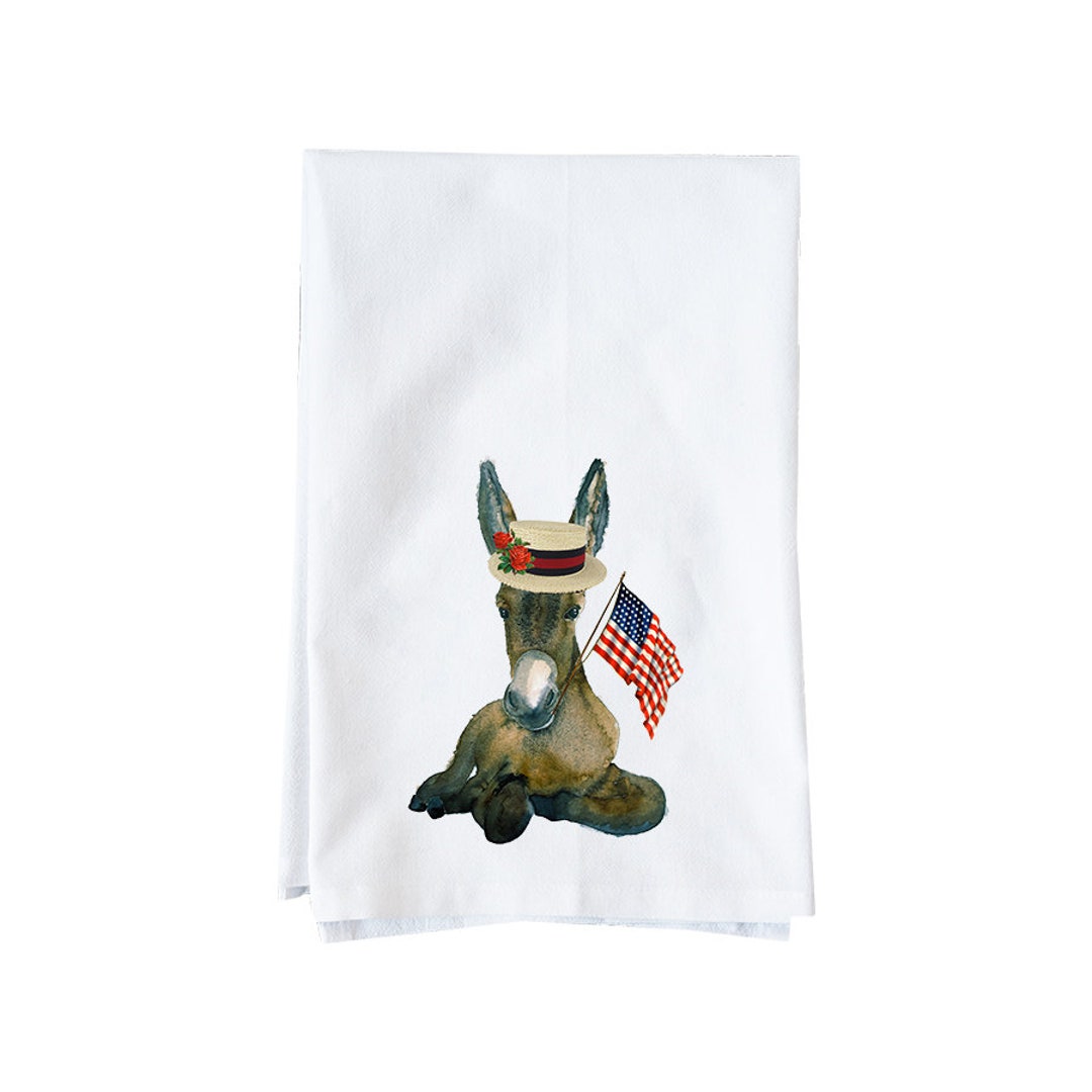 Patriotic Donkey | Flour Sack Towel | Fun Towel | Gifts Under 16 - Etsy