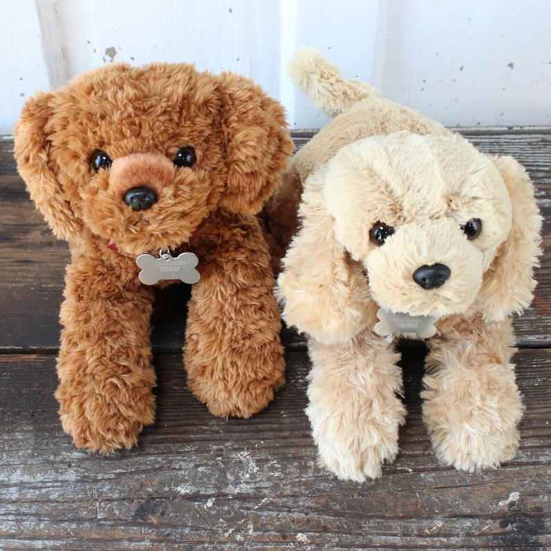 Plush Puppy Dog Toy With Personalized Tag - Etsy