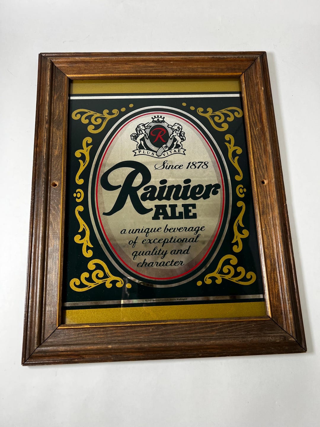 Vintage Rainier Ale Beer Bar Mirror Sign Wood Frame - Etsy