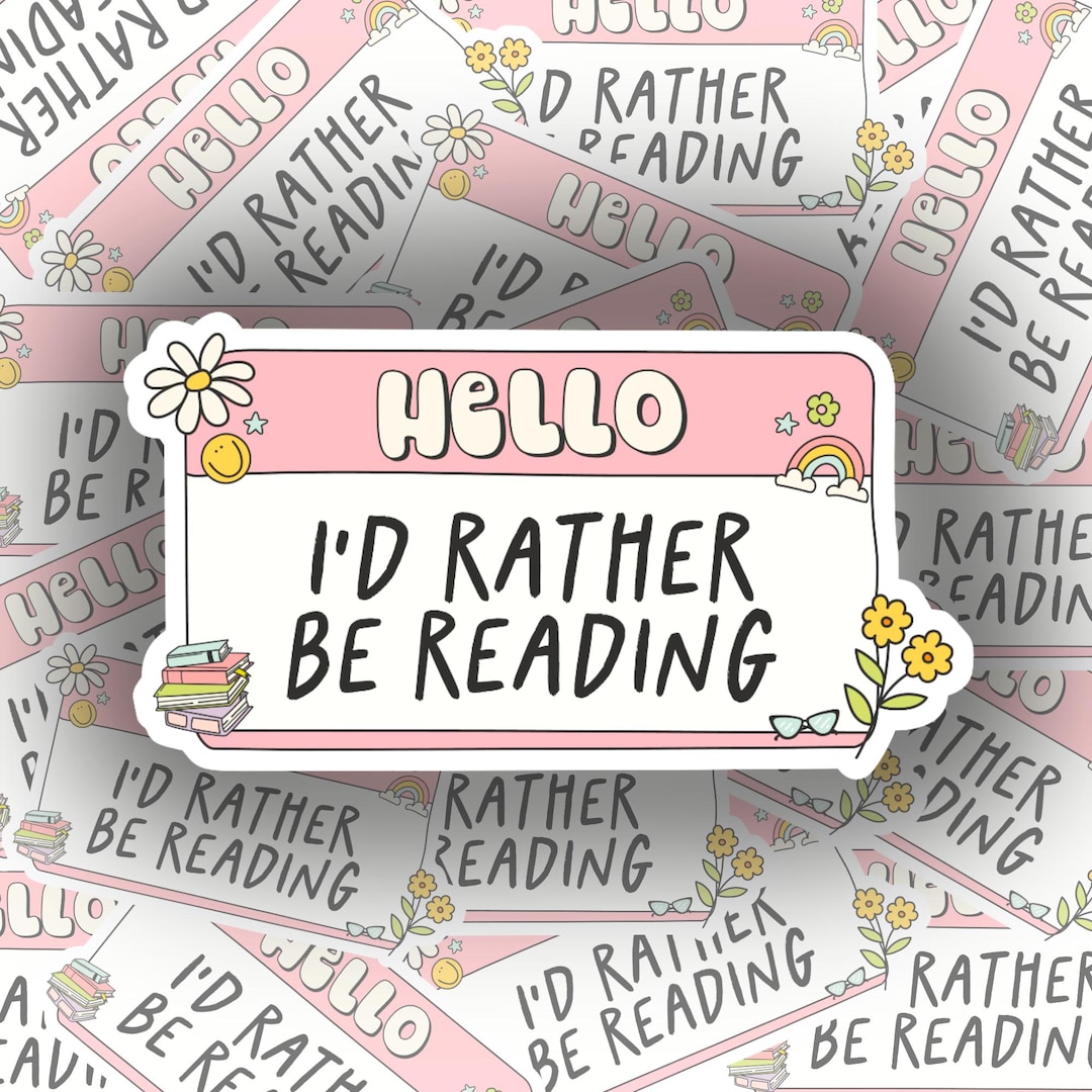 I'd Rather Be Reading Sticker: Bookish Kindle Ereader Vinyl Decal - Etsy