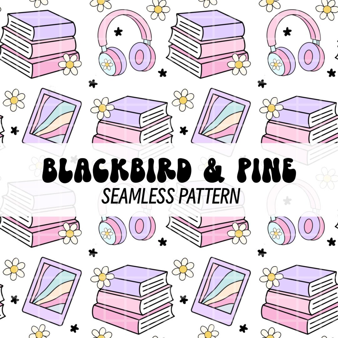 Bookish Seamless Pattern | Hand Drawn Seamless | Book Lover Digital ...
