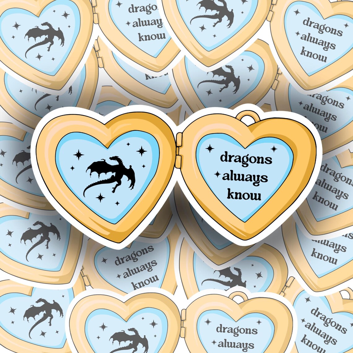 Dragons Always Know Locket Sticker | Kindle Sticker | Bookish Sticker ...