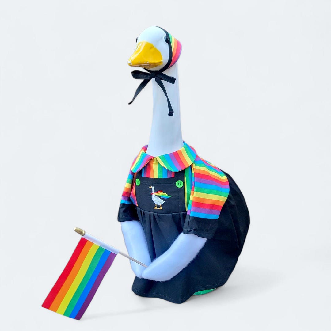 Pride Porch Goose Outfit, LGBTQ+ Porch Goose Outfit, Rainbow Porch ...