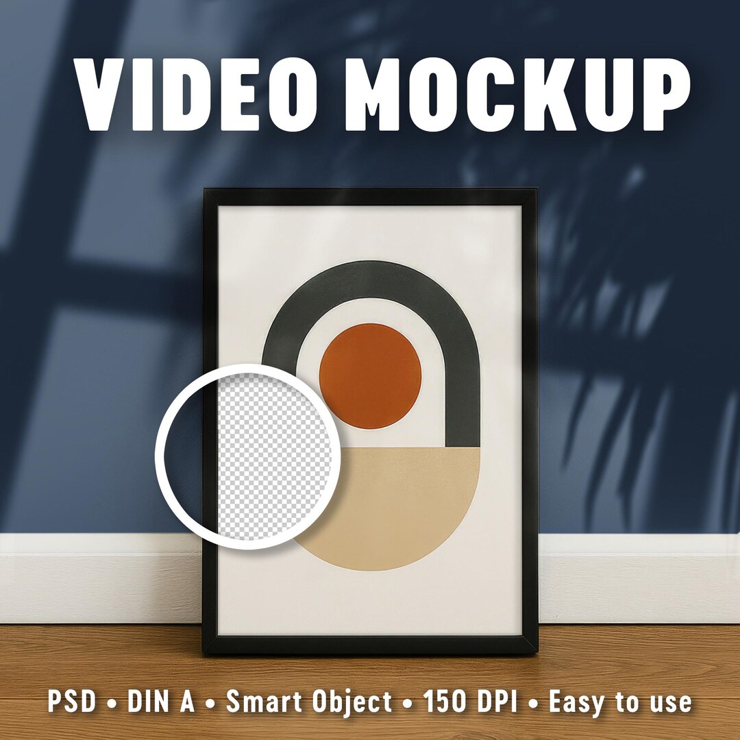 Looping Video Mockup for Digital Poster Wall Art Frame PSD Format ...