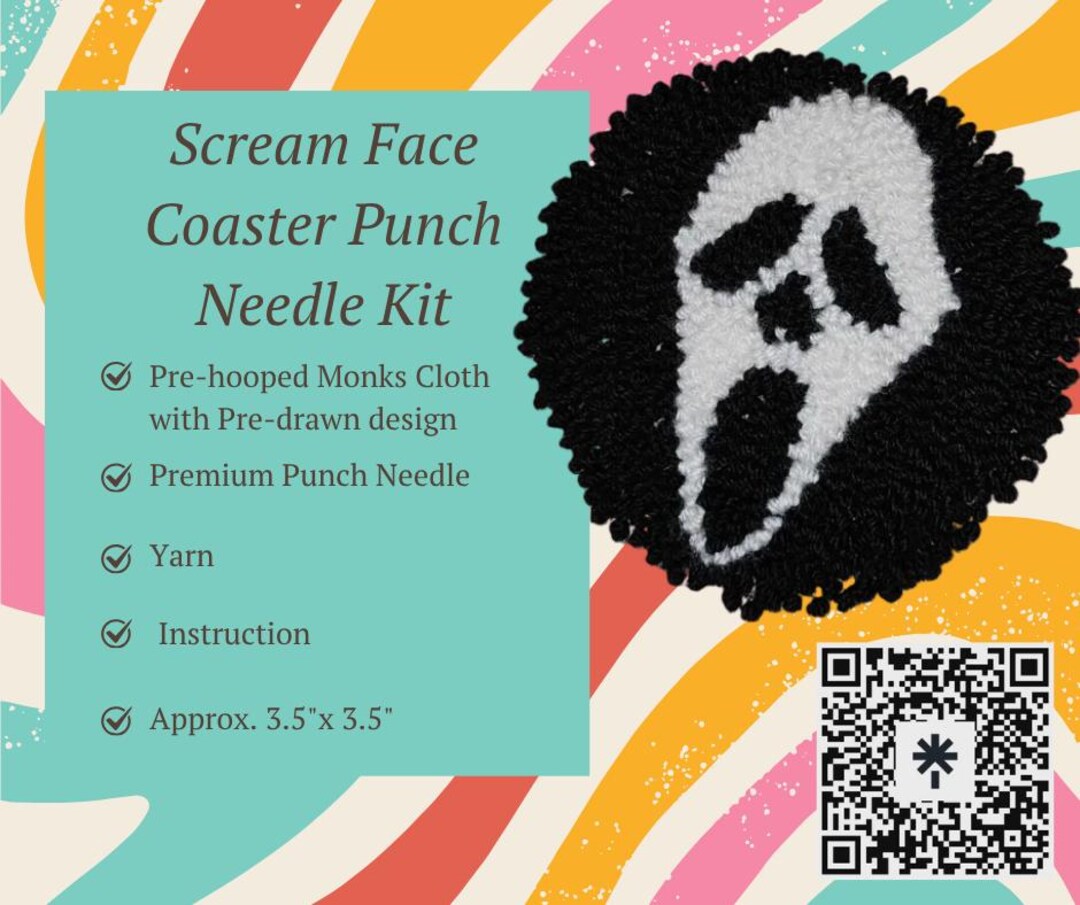 Scream! Face Punch Needle Coaster Kit - Etsy