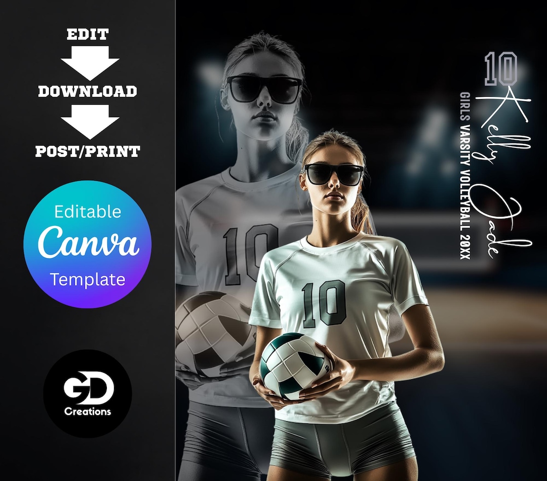 Customizable Volleyball Poster Template – Canva Design (digital ...
